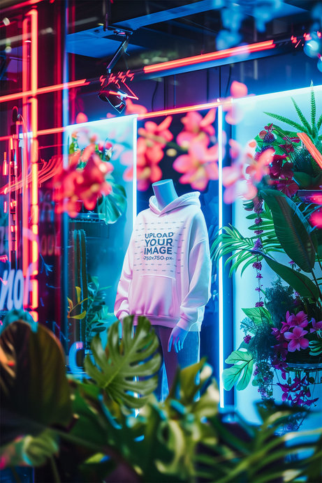 Placeit - Mockup of a Mannequin Dressed in a Pullover Hoodie Inside a ...