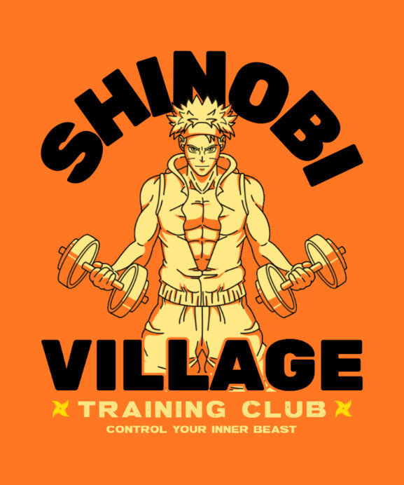 Placeit - Gym T-Shirt Design Creator with an Illustrated Anime ...