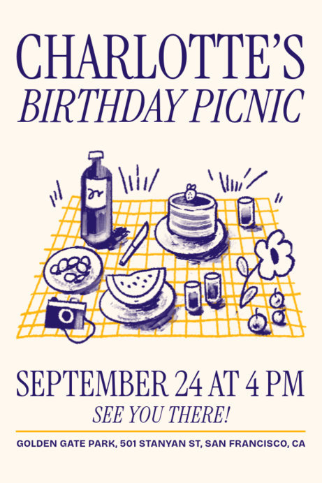 Placeit - Invitation Creator to Celebrate a Birthday Picnic Party