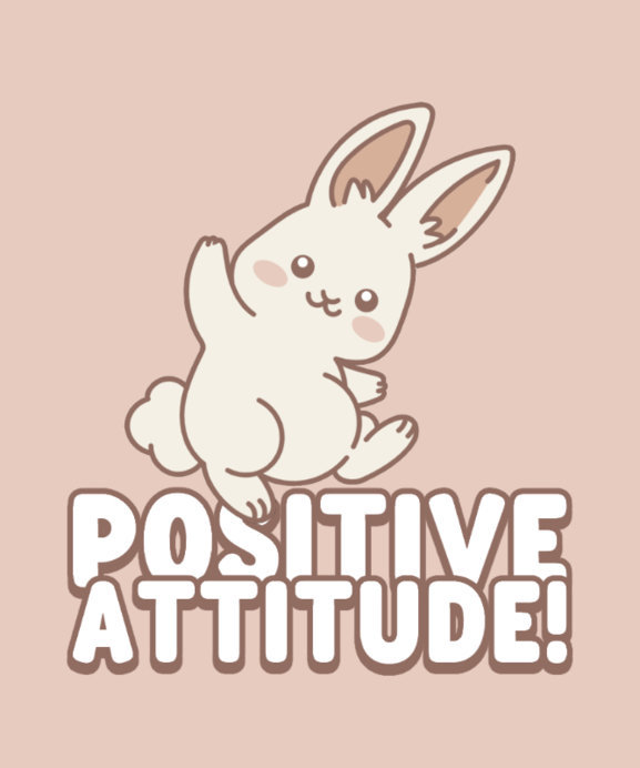 Placeit - Kawaii T-Shirt Design Maker Featuring a Cute Rabbit and a Quote