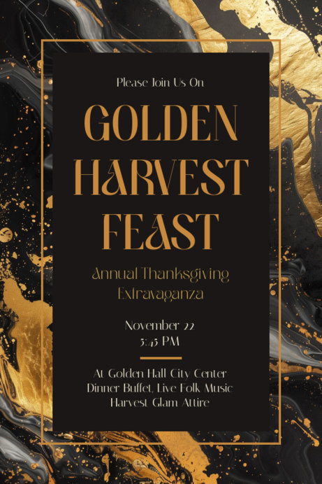 Placeit - Invitation Generator for an Annual Thanksgiving Gala Feast