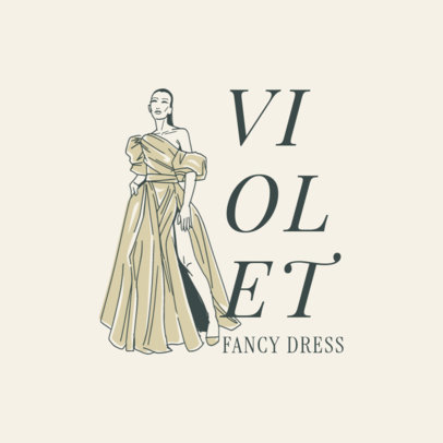 Placeit - Fancy Dress Rental Store Logo Maker with an Illustrated Woman ...