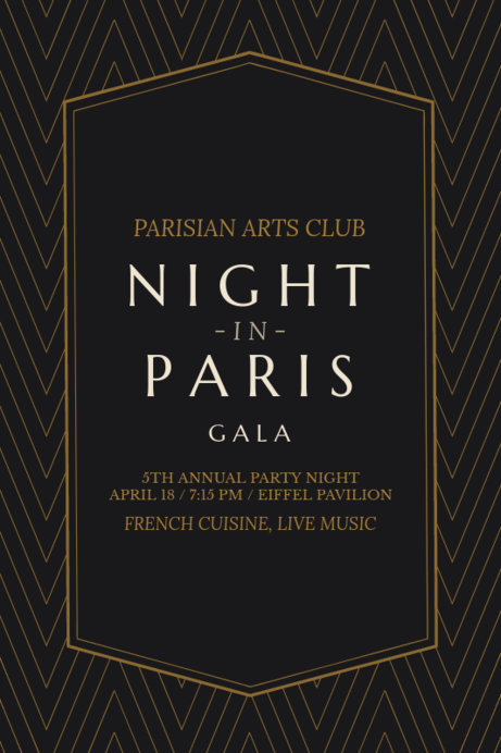 Placeit - Elite Invitation Template for an Annual Parisian Art Gala Event