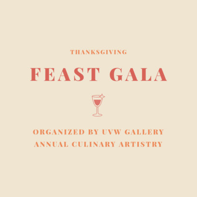 Placeit - Thanksgiving Feast Gala Logo Creator Featuring a Wine Glass Icon
