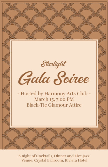 Placeit - Flyer Design Generator for a Gala Night Ball Event