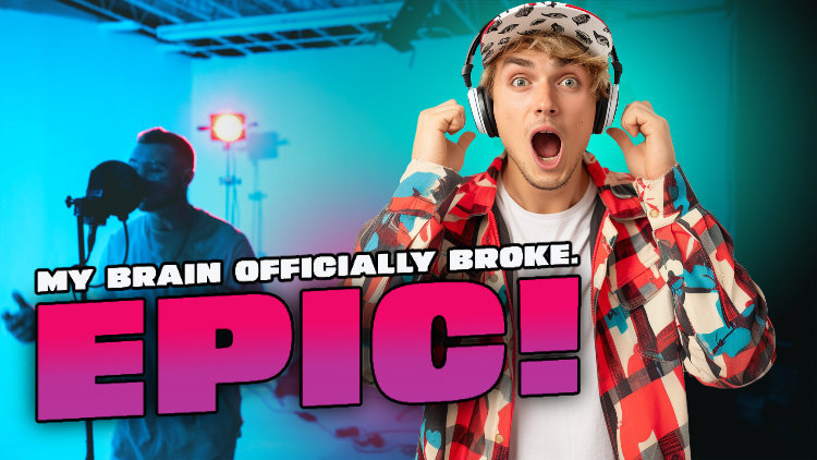 Placeit - YouTube Thumbnail Maker for a Music Reaction-Themed Vlog