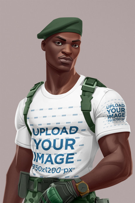 Placeit - Mockup of a Muscular Male Character Inspired by Fortnite ...