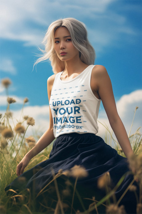 Placeit - AI-Generated Mockup Featuring a Woman Wearing a Tank Top in ...