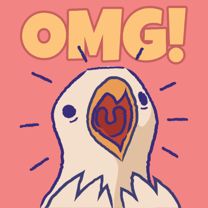 Placeit - Twitch Emote Generator Featuring a Surprised Bird Cartoon