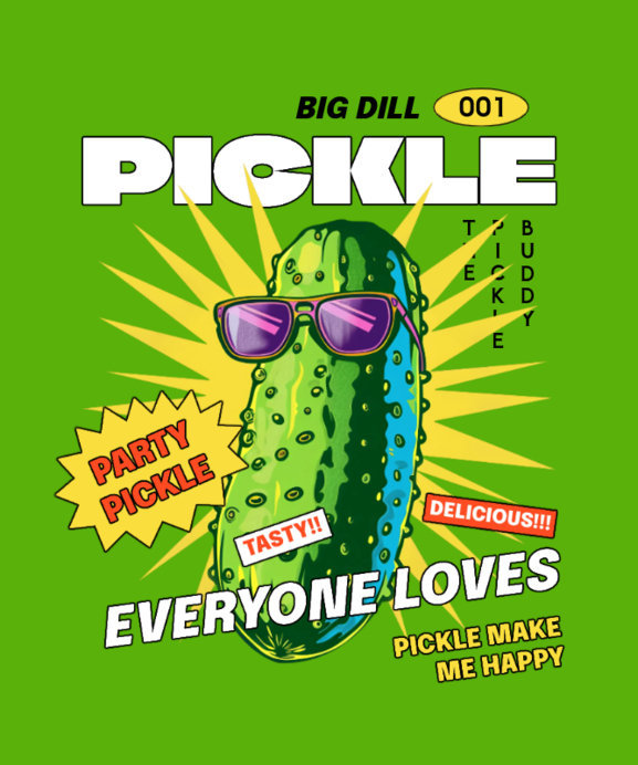 Placeit - T-Shirt Design Generator With a Cool Pickle Illustration and ...