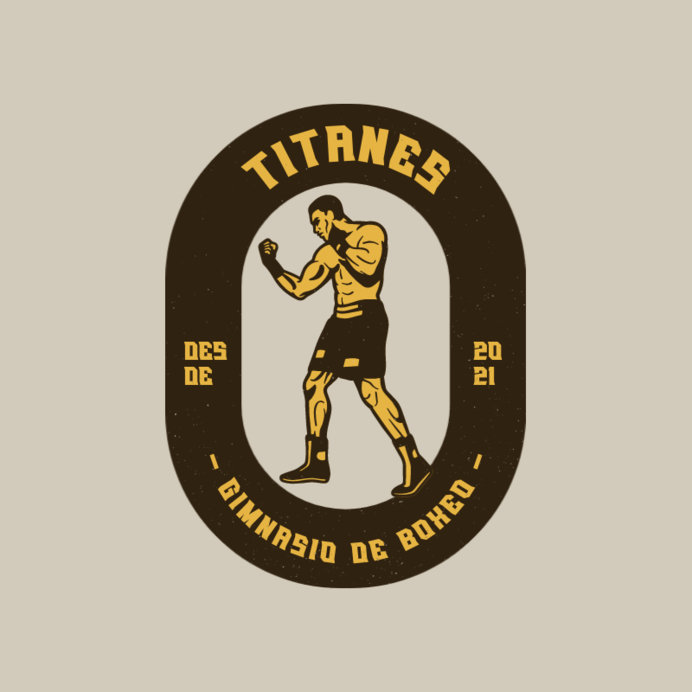 Placeit - Boxing Gym Logo Generator Featuring an Illustrated Boxer