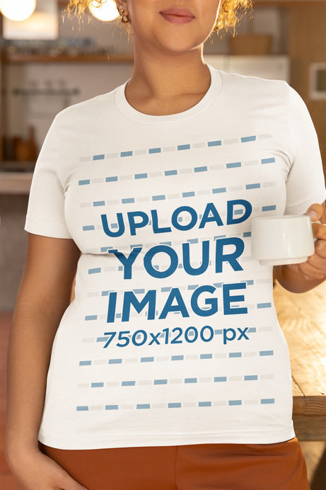 Placeit - Bella Canvas Tee Mockup Featuring a Cropped-Face Smiling ...