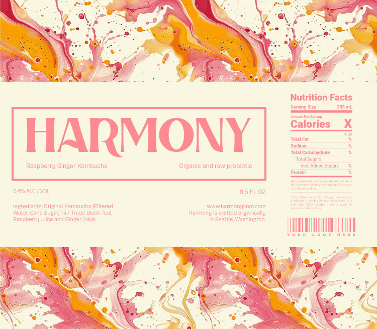Placeit - Label Design Maker for a Raspberry Ginger Kombucha
