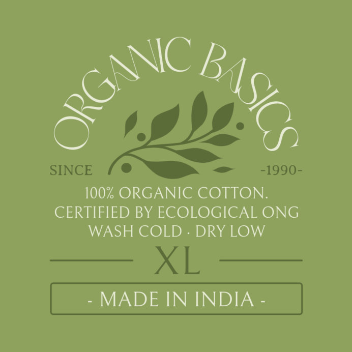 Placeit - T-Shirt Label Design Generator for an Organic Clothing Brand