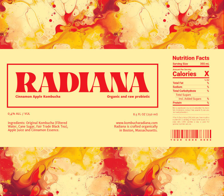 Placeit - Label Design Template for a Cinnamon Apple Kombucha Beverage