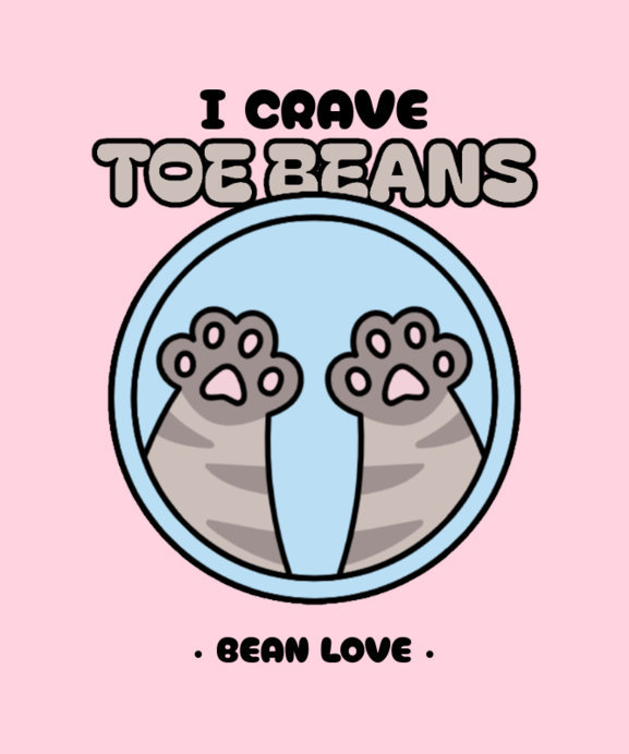 Placeit - Toe Bean-Themed T-Shirt Design Maker Featuring Two Kitty Graphics