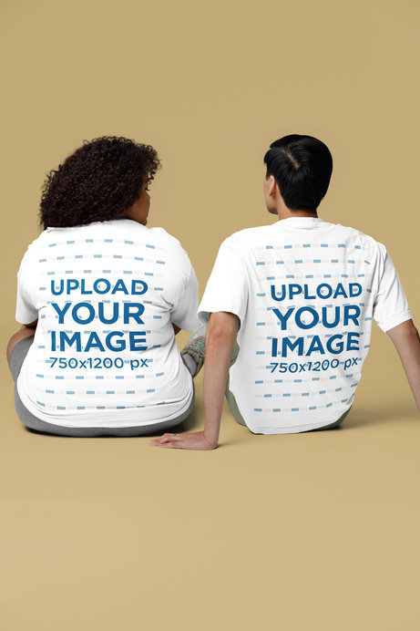 Placeit - Back-View Oversized T-Shirt Mockup Featuring a Man and a ...