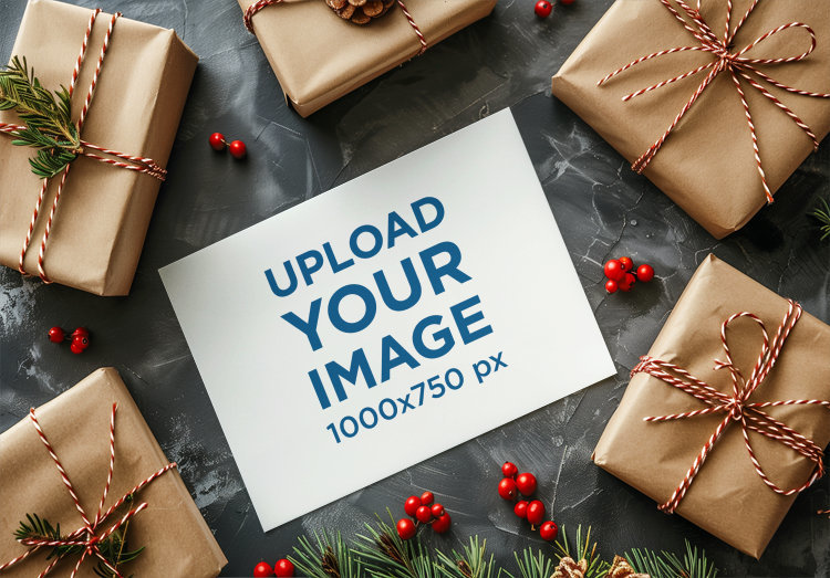 Placeit - Mockup of an AI-Created Greeting Card Placed on a Marble ...