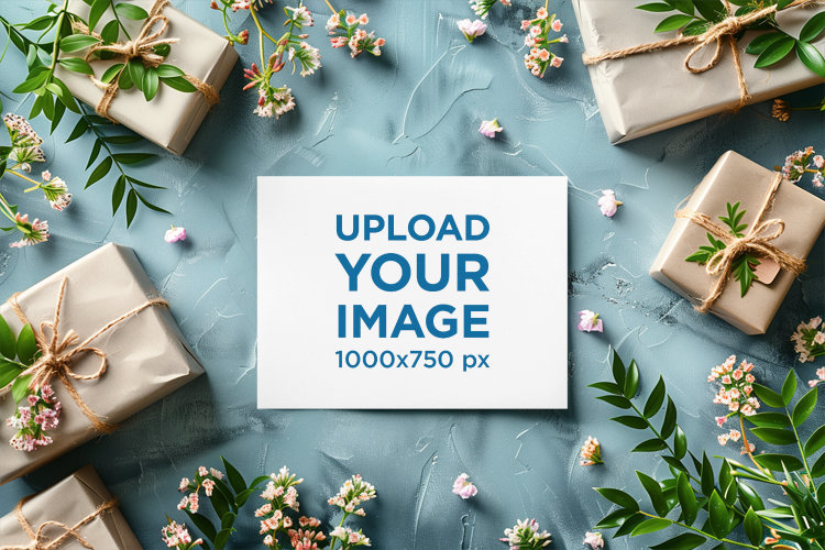 Placeit - Mockup of an AI-Generated Greeting Card Placed on a Surface ...