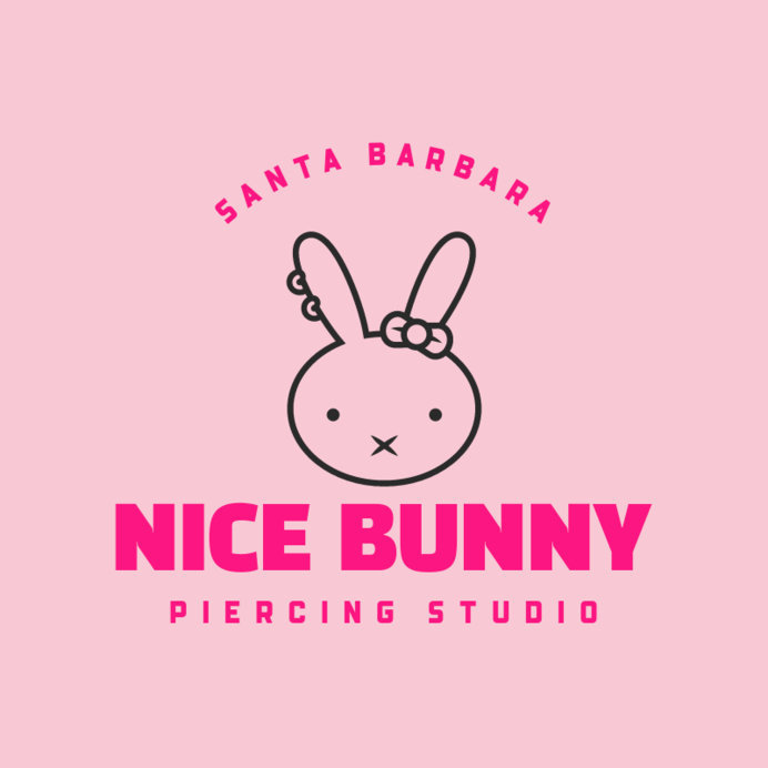 Placeit - Logo Maker for a Piercing Studio With a Girly Bunny Graphic