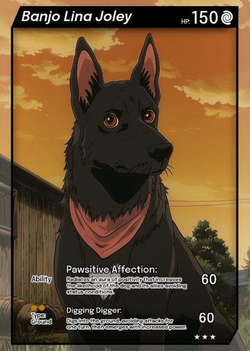 Placeit - Trading Card Design Maker Featuring an Illustrated Dog with ...