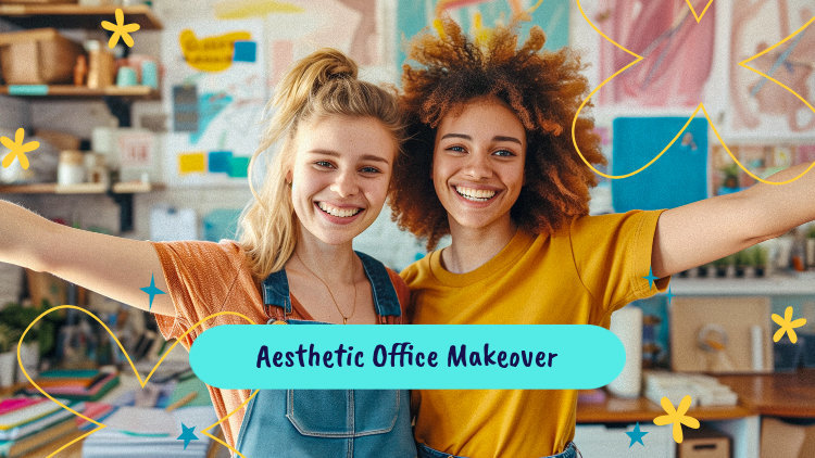 Placeit - YouTube Thumbnail Template for an Aesthetic Office Makeover Vlog
