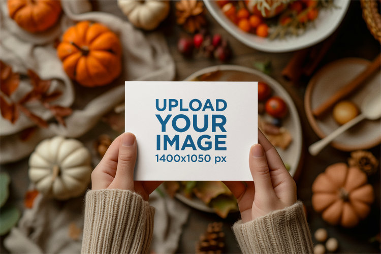 Placeit - Greeting Card Mockup Featuring an AI-Created Woman