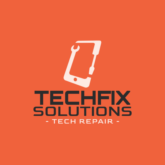 Placeit - Tech Repair Shop Logo Template with an Abstract Smartphone Icon