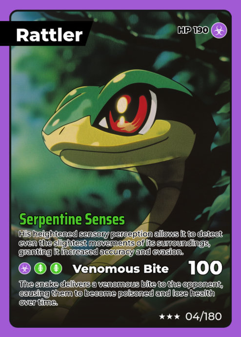 Placeit - Trading Card Design Creator with an Illustrate Snake and ...