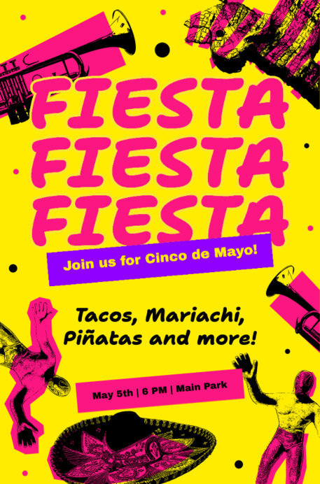 Placeit - Colorful Flyer Design Generator Featuring a Cinco de Mayo Fiesta