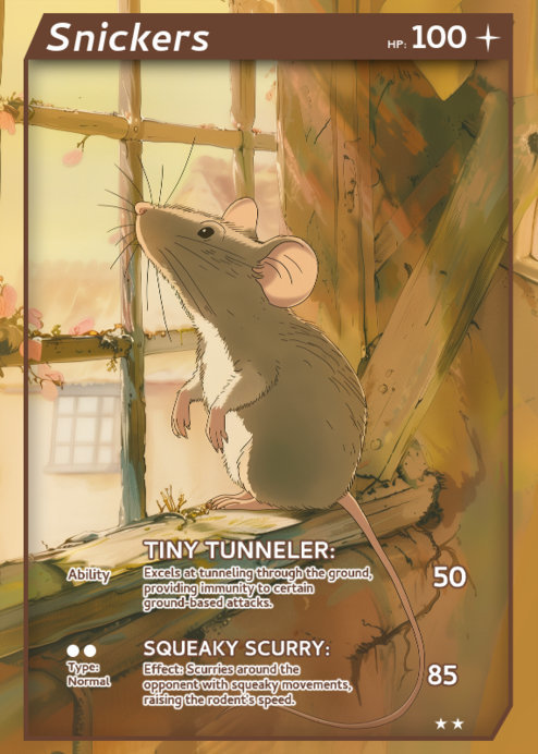Placeit - Trading Card Design Template Featuring a Curious Rodent ...