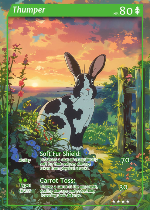 Placeit - Trading Card Design Creator Featuring an Illustrated Rabbit ...