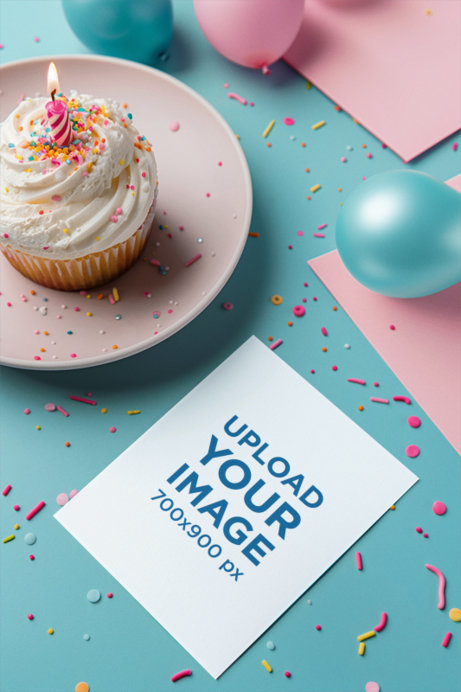 Placeit - Birthday-Themed Mockup Featuring an AI-Created Greeting Card ...