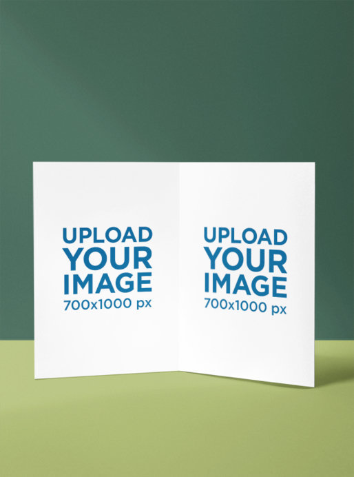 Placeit - AI-Generated Mockup of an Open Greeting Card Standing in a ...