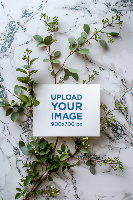 Placeit - AI-Generated Horizontal Greeting Card Placed with a Laurel ...