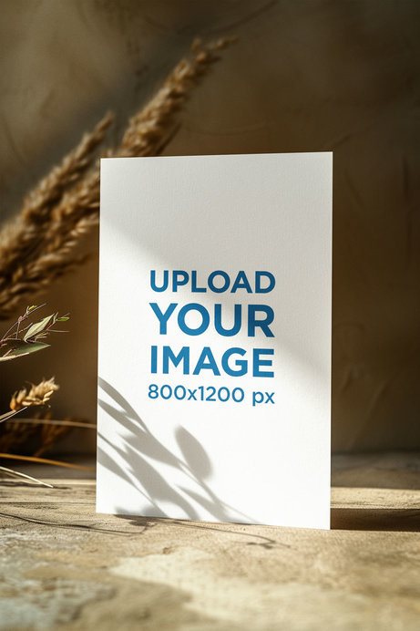 Placeit - AI-Generated Mockup Featuring a Vertical Greeting Card Placed ...
