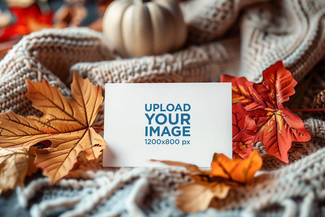 Placeit - Greeting Card Mockup Featuring an AI-Generated Fabric With ...