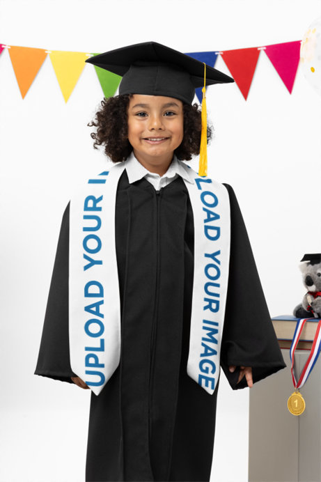 Placeit - Mockup of a Joyful Boy Wearing a Graduation Stole