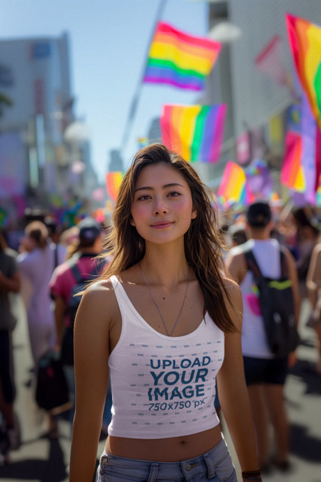 Placeit - Tank Top Mockup Featuring an AI-Created Woman Posing in a ...