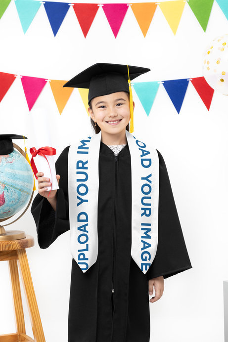 Placeit - Stole Mockup Featuring a Cheerful Girl With a Graduation Gown ...