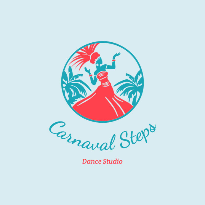 Placeit - Dance Studio Logo Creator Featuring a Carnival Dancer Graphic