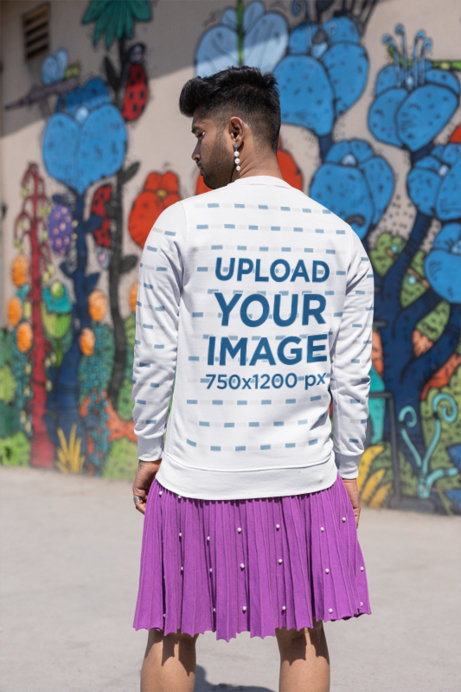 Placeit - Back-View Sweatshirt Mockup of a Man Getting Ready to ...