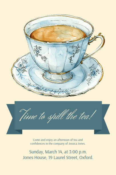 Placeit - Flyer Design Maker for a Tea Party Inspired by a Historical ...