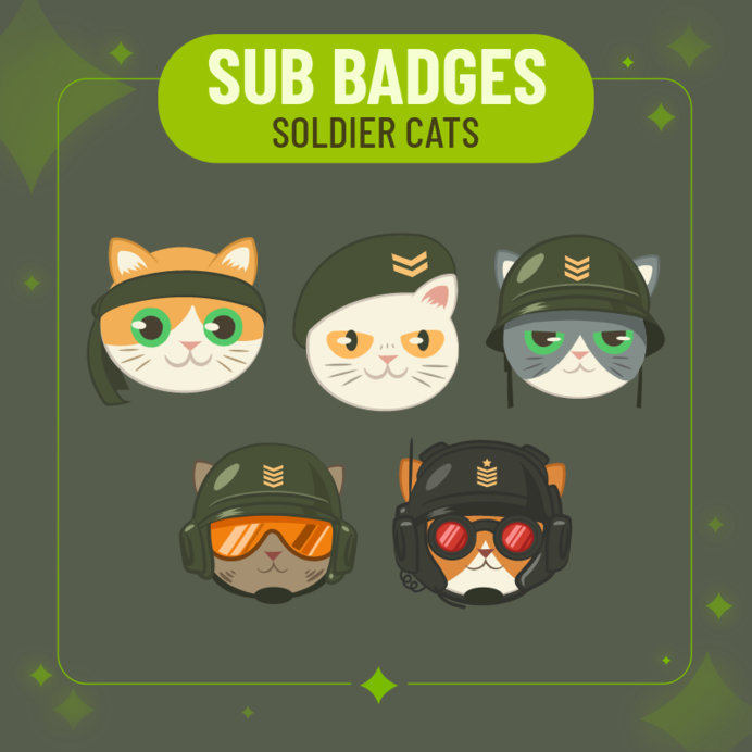 Placeit - Twitch Sub Badge Template for Gamers Featuring Illustrated ...