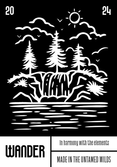 Placeit - T-Shirt Label Design Maker With a Forest Landscape for an ...