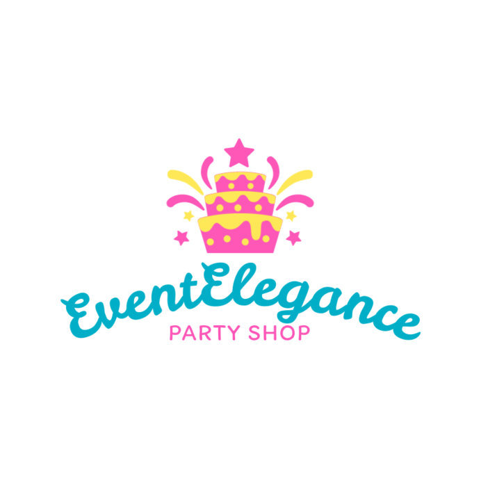 Placeit - Party Shop Logo Template Featuring a Colorful Birthday Cake