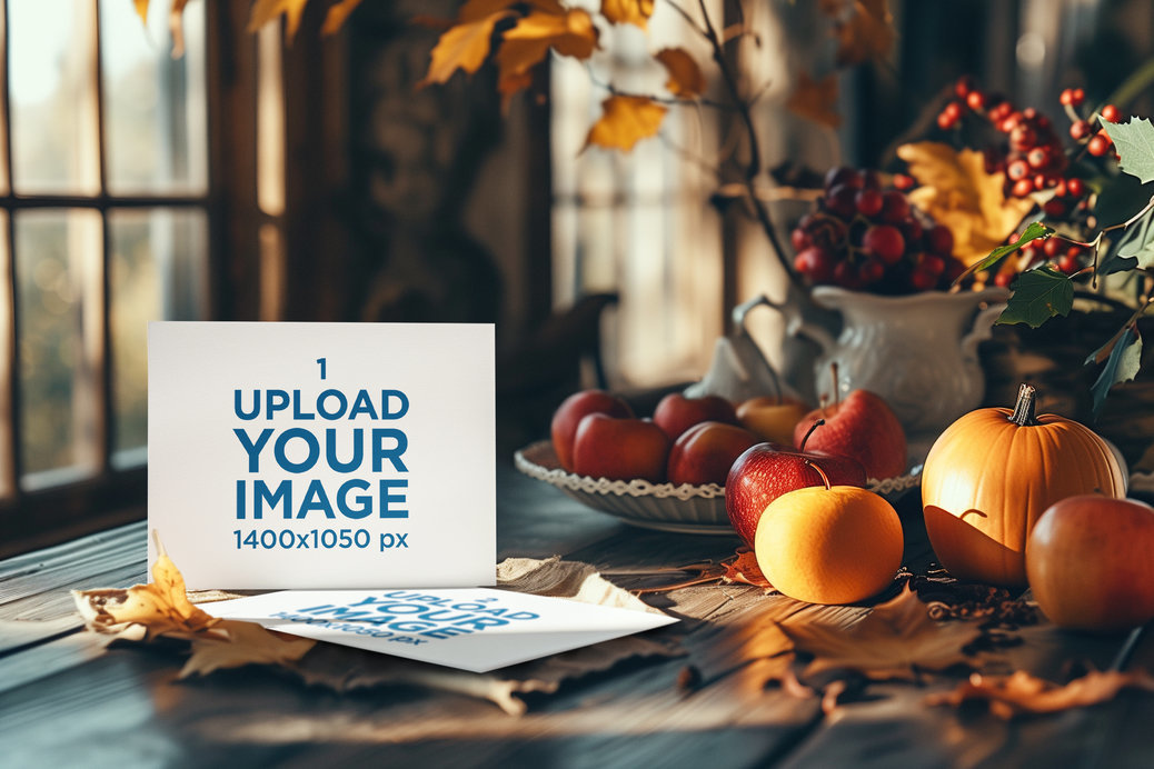 Placeit - Mockup of an AI-Generated Greeting Card Placed on a Table ...