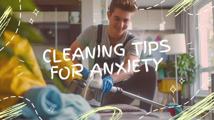 Placeit - YouTube Thumbnail Generator Featuring Cleaning Tips for Anxiety