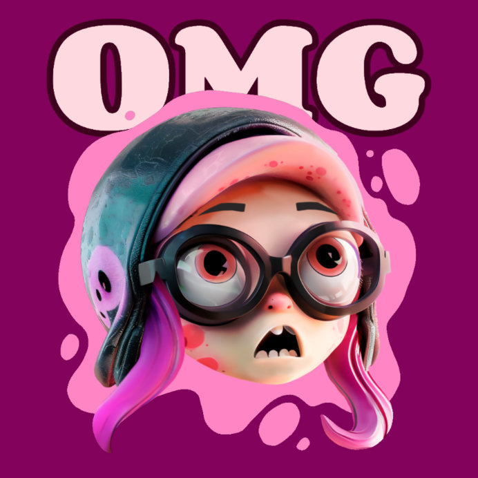 Placeit - Ink War Game-Inspired Emote Maker With a Surprised Girl Character