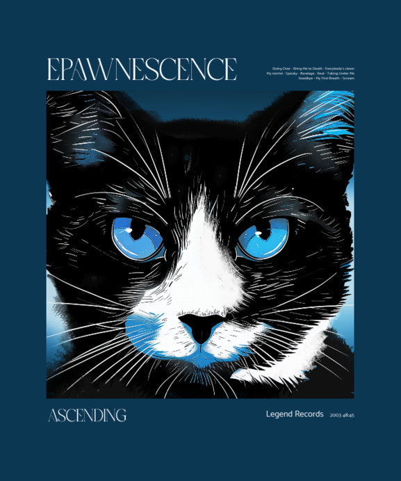 Placeit - Cats-Themed T-Shirt Design Generator With a Music Album ...